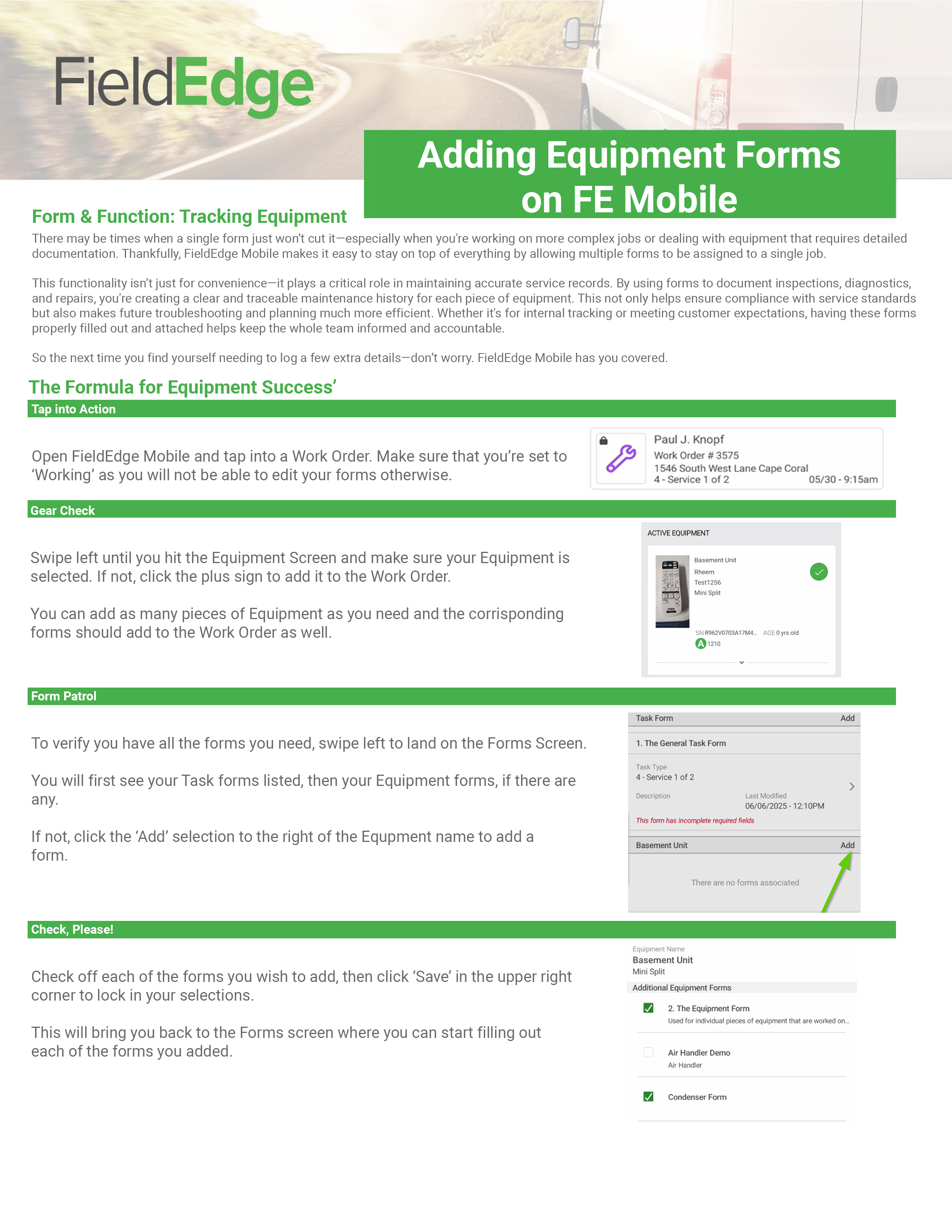 Common FieldEdge Practices (Cheat Sheet)